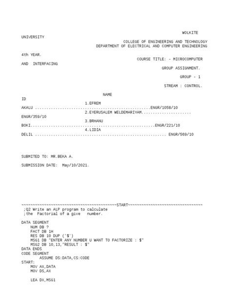 Microcomputer Group Assignment Pdf Fahrenheit Computer Engineering