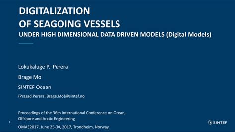 Pdf Digitalization Of Sea Going Vessels Under High Dimensional Data Driven Models Digital Models