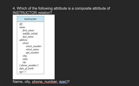 Solved 2 Which Of The Following Attribute Is Multi Valued
