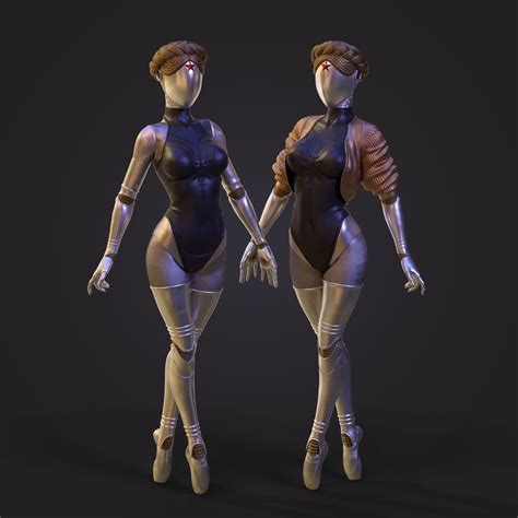 Robot Ballerina Pin Up Miniature For Tabletop Rpgs Dungeon Pin Ups