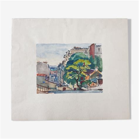 André Duculty 1912 1990 Watercolor On Paper Le Lapin à Gille Became Au Lapin Agile Cabaret