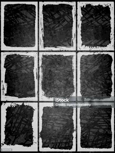 그런 지 프레임 세트 텍스처 추상 디자인 템플릿 스톡 벡터 컬렉션 칠판에 불에 탄에 대한 스톡 벡터 아트 및 기타 이미지 불에 탄 종이 0명 Istock