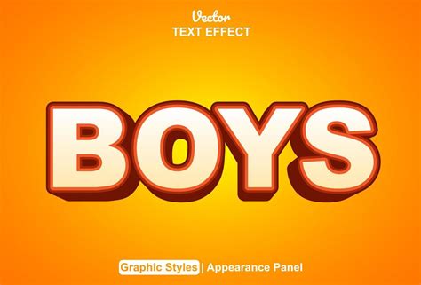 boys text effect with graphic style and editable. 20334623 Vector Art at Vecteezy