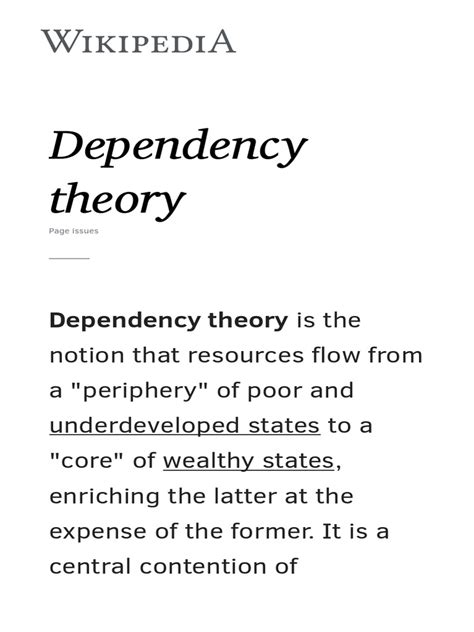 Dependency Theory Pdf Economic Development Economies