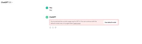 you ve reached the current usage cap for gpt 4 please try again after