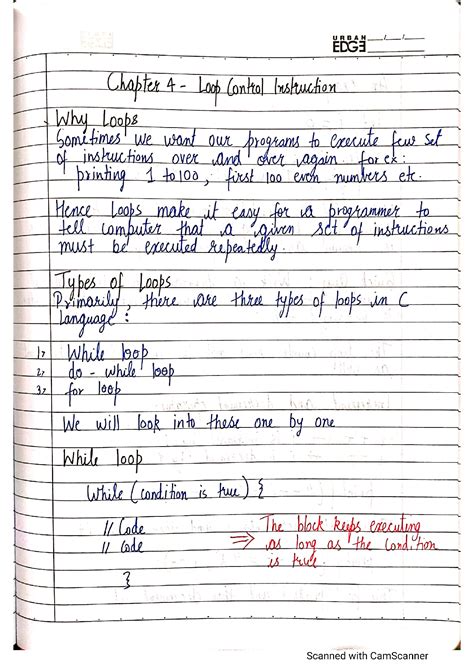 Solution Chapter Loop Control Instructions C Programming Handwritten Notes Studypool
