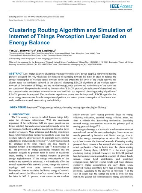 pdf clustering routing algorithm and simulation of internet of things