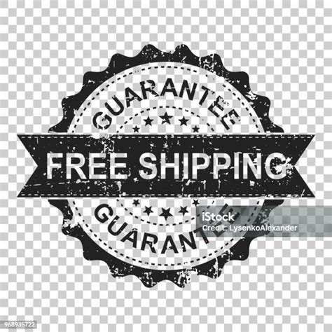 무료 배송 스크래치 그런 지 고무 스탬프입니다 고립 된 투명 배경 벡터 일러스트입니다 비즈니스 개념 보증 무료 배송 스탬프 그림 고무에 대한 스톡 벡터 아트 및 기타 이미지