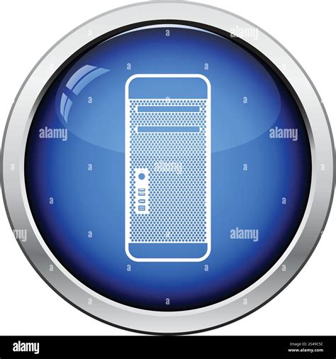 System Unit Icon Glossy Button Design Vector Illustration Stock