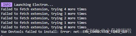 Electron运行报错： Failed To Fetch Extension Trying Electron Failed To