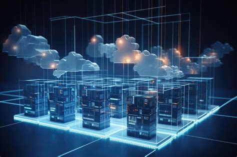 Generated Illustration Of A Cloudbased Data Storage System Premium Ai