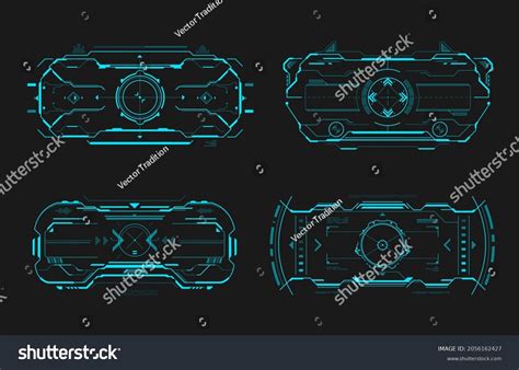 Hud Aim Control Frame Interface Futuristic Stock Vector Royalty Free Shutterstock
