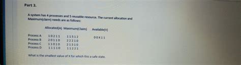 Solved Part1 Consider The Deadlock Avoidance Problem Shown