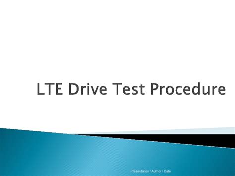 Ppt Lte Drive Test Procedure