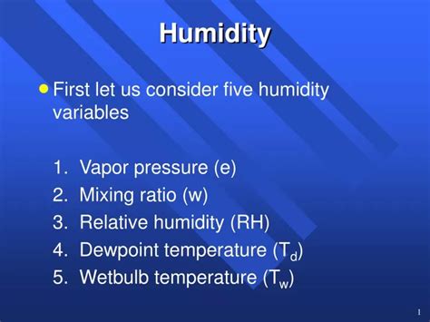PPT Understanding Humidity Variables In Atmospheric Science PowerPoint Presentation ID