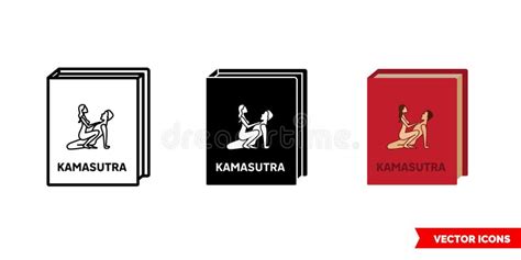Kamasutra Book Icon Of 3 Types Color Black And White Outline Isolated Vector Sign Symbol