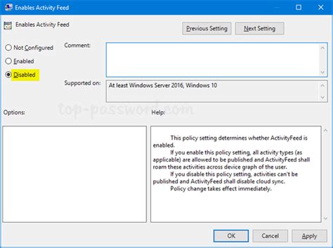 How To Disable Windows Timeline With Group Policy Password Recovery