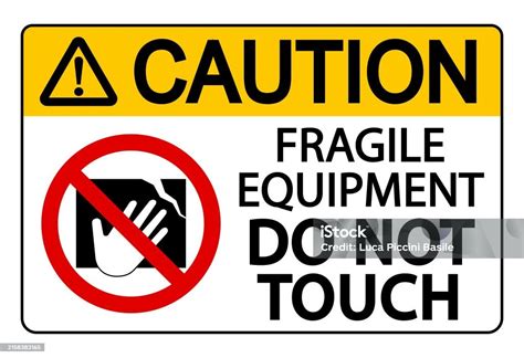 Ilustración De Precaución Equipo Frágil No Tocar Símbolos De Señal De