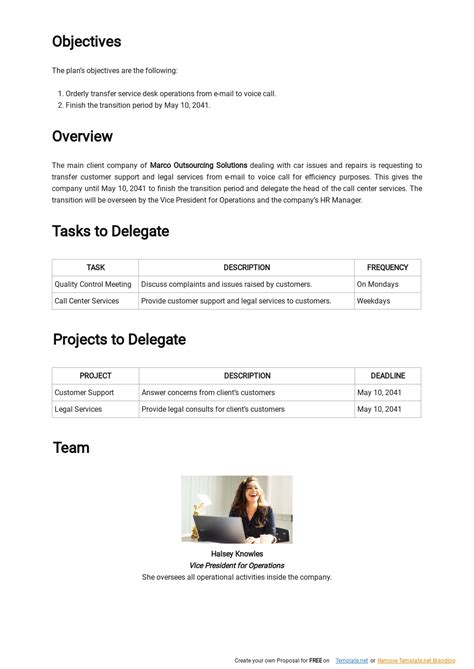 Service Desk Transition Project Plan Template Google Docs Word
