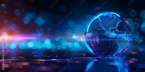 3d Globe With Techdriven Data Visualization Showing Decreasing Carbon