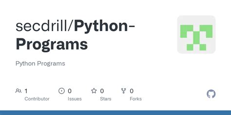 Github Secdrill Python Programs Python Programs