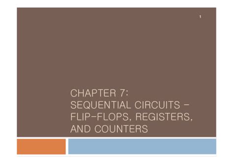 Pdf Chapter 7 Sequential Circuits Flip Flops Registers Flip Flops