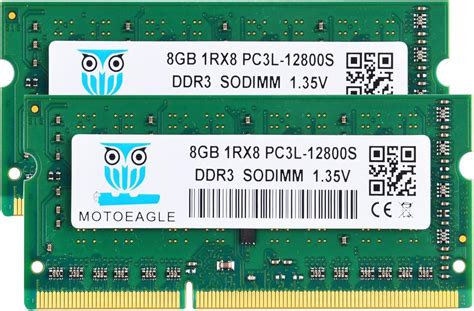 16gb 1rx8 Pc3l 12800s Ram 16gb Kit 2x8gb Ddr3l 1600 Sodimm Pc3l