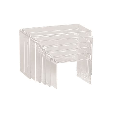 Acrylic Risers Set Rectangular With 6 Nesting Pieces Max 220 W X 145 H X 100 Mm D Displayline