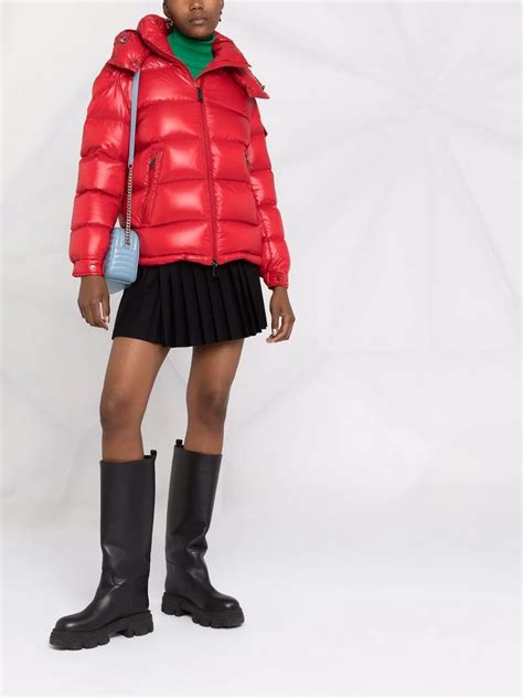 Moncler Maire Water Resistant Down Puffer Jacket In Red Modesens