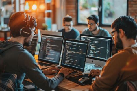 Brainstorming It Programmers Use Computer Together Software Engineers