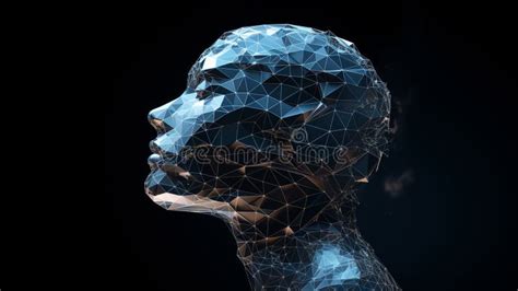 Artificial Intelligence Humanoid Head With Neural Network Ai Head With Wire Mesh Learning