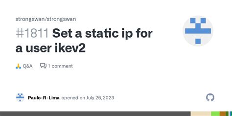 set a static ip for a user ikev2 · strongswan strongswan · discussion