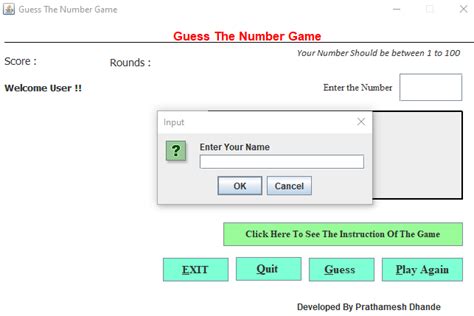 Guess The Number Game Using Java Swing Javacode