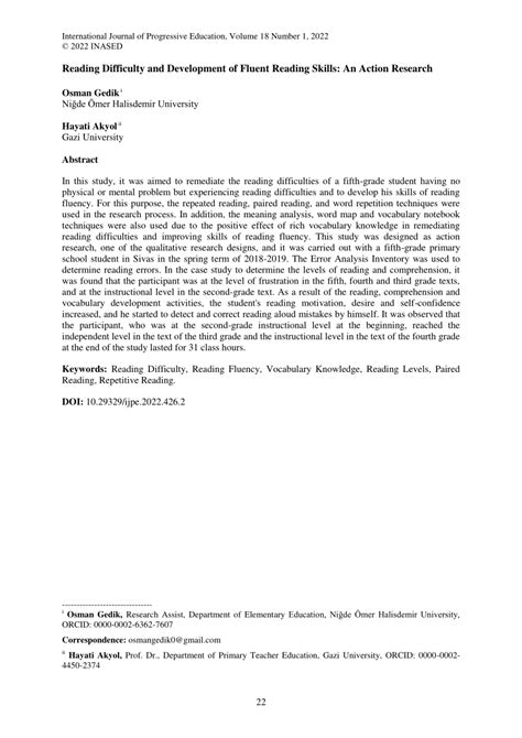 Pdf Reading Difficulty And Development Of Fluent Reading Skills An Action Research