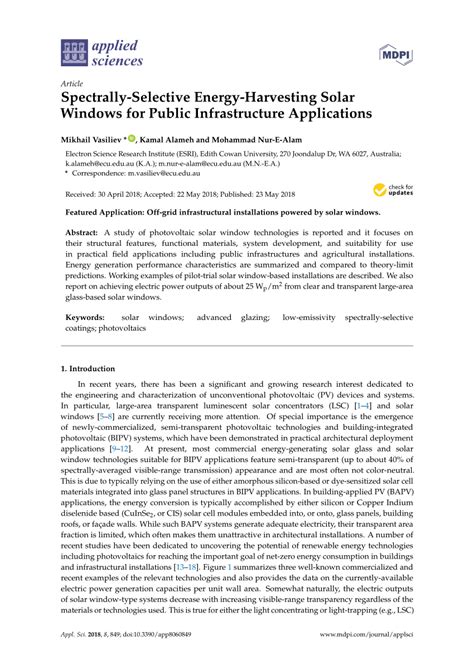 Pdf Spectrally Selective Energy Harvesting Solar Windows For Public
