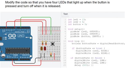 Solved Modify The Code So That You Have Four Leds That Light
