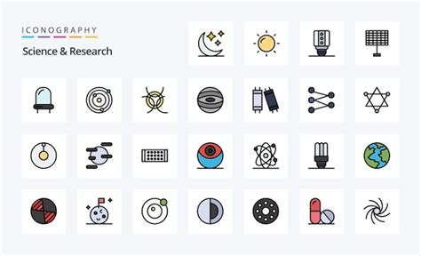 Premium Vector 25 Science Line Filled Style Icon Pack Vector