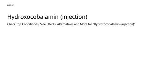 Hydroxocobalamin Injection Meds Is
