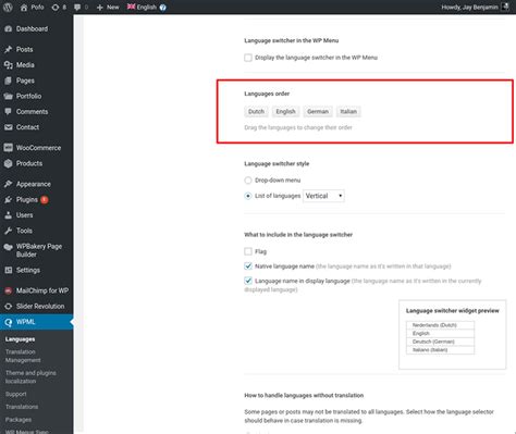 add a language switcher using wpml pofo documentation