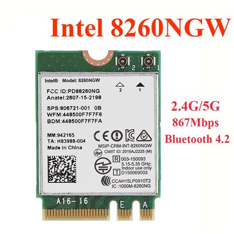 Card WiFi Laptop Intel 7265NGW 8260NGW 8265NGW 9260NGW chuẩn AC có Blueooth chân NGFF M
