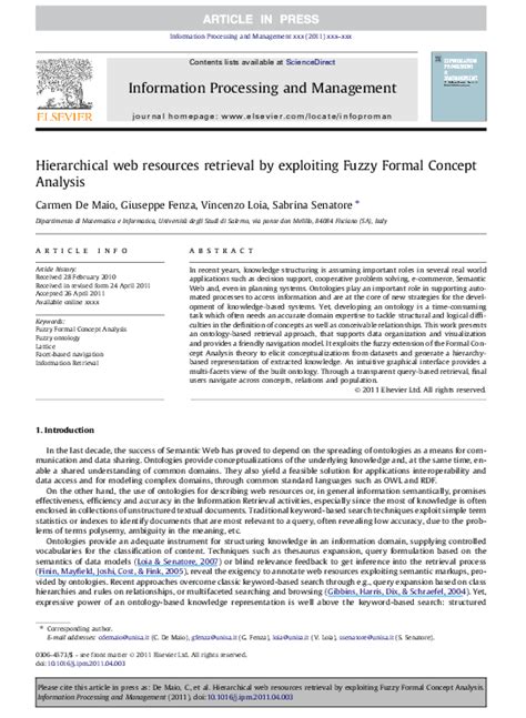 Pdf Hierarchical Web Resources Retrieval By Exploiting Fuzzy Formal Concept Analysis