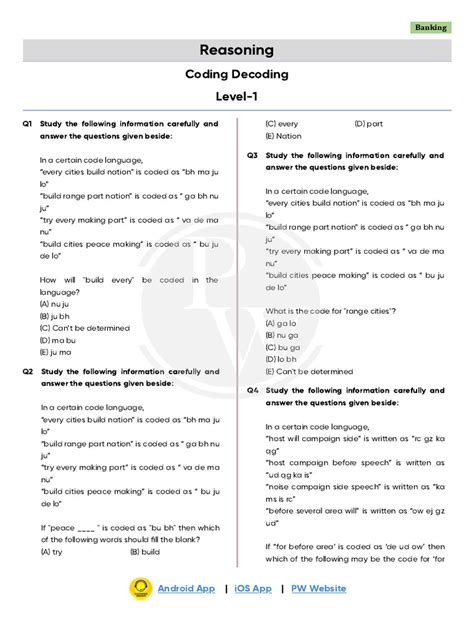 Coding Decoding Chapter Wise Dpp English 662cc2eb035e720018f3ea42 Pdf Smartphone Arm
