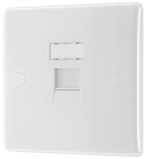 British General 800 Series 1 Gang Rj45 Ethernet Socket White With