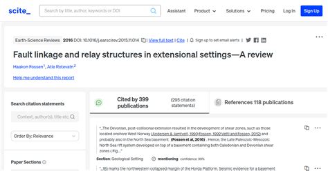 [citation report] fault linkage and relay structures in extensional
