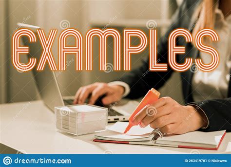 Conceptual Display Examples Business Concept Photo Sample Model To Follow Guide Explanation For