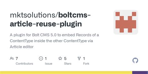 github mktsolutions boltcms article reuse plugin a plugin for bolt