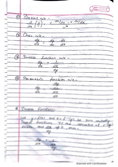 SOLUTION Basic Formulas Of Derivatives Differentiation Studypool