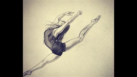 How To Draw A Gymnastic Girl Flying Pencil Sketch Easy Drawing