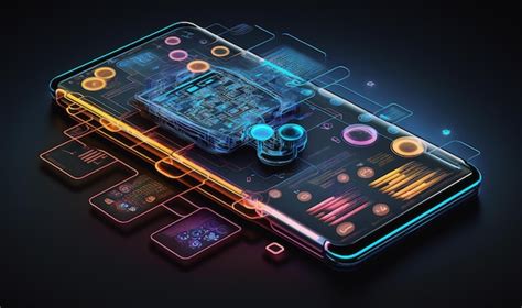 Premium Photo Isometric Mobile Phone Displaying Analysis Data And Graph Reflecting The Concept