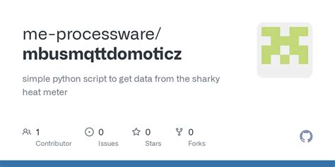 GitHub Me Processware Mbusmqttdomoticz Simple Python Script To Get Data From The Sharky Heat